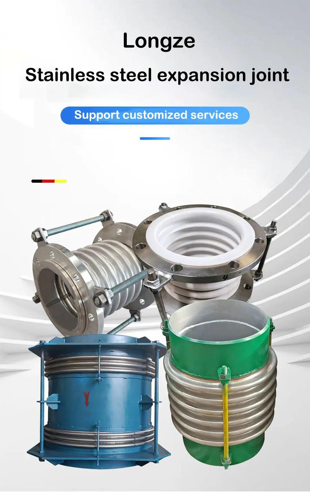 Axial Expansion Joint Fixed Flanges And Stainless Steel-bellows Joint ...