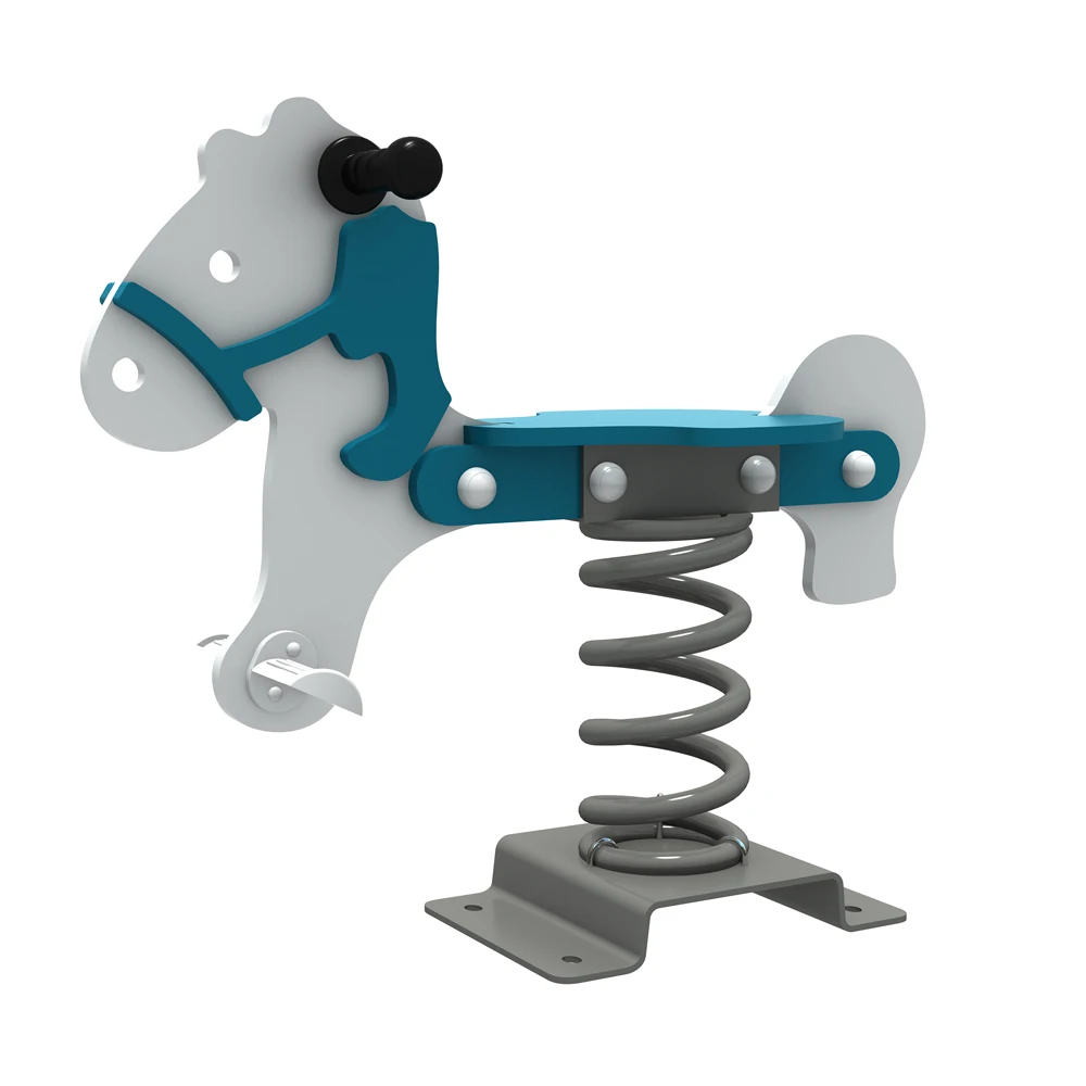 outdoor playground rocking horse toy modern spring PE board rocking ...