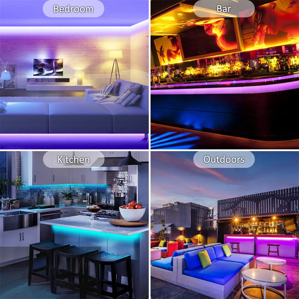 Waterproof Battery Powered LED Strip Lights 5050 RGB 1M 2M 3M 4M 5V 6V ...