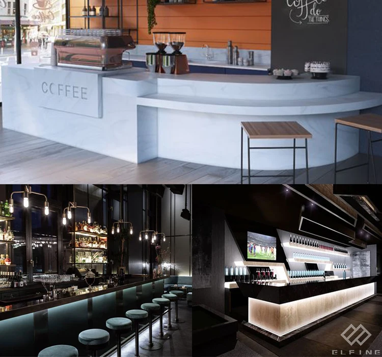 Luminous Night Club Bar Counter Design Semi-circle Acrylic Solid ...