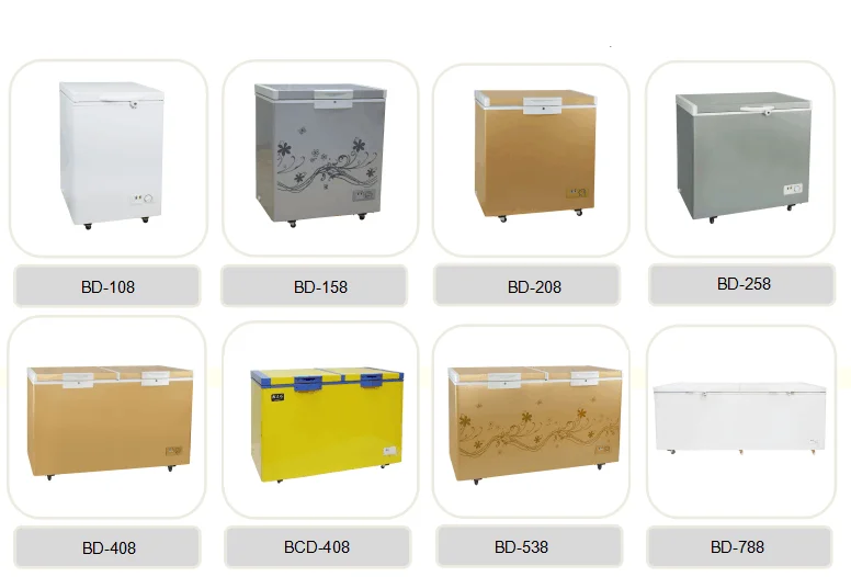 Double Doors 12v Deep Chest Freezer Freezer Work with Solar Panel and ...