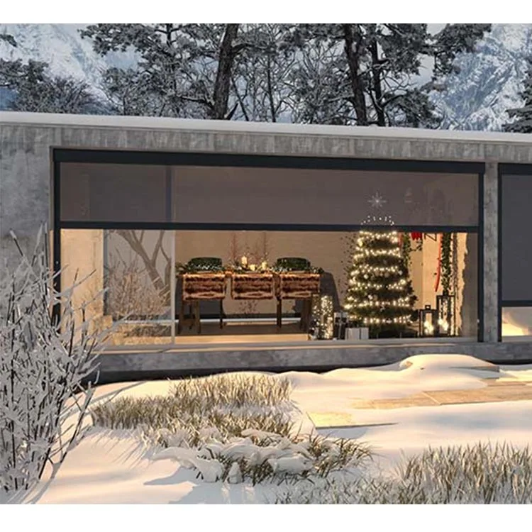 Outdoor Windproof Smart Zip Track Blinds Aluminum Pergola Electric ...