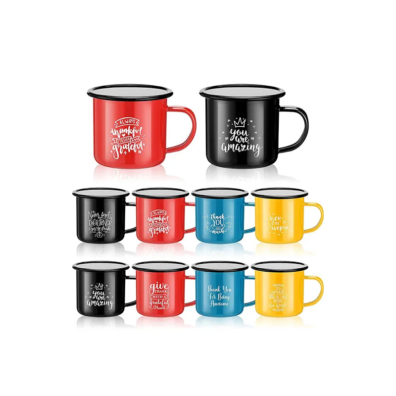 Colorful Funny Enamel Ceramic Cup Portable Coffee Mug - Buy Round ...