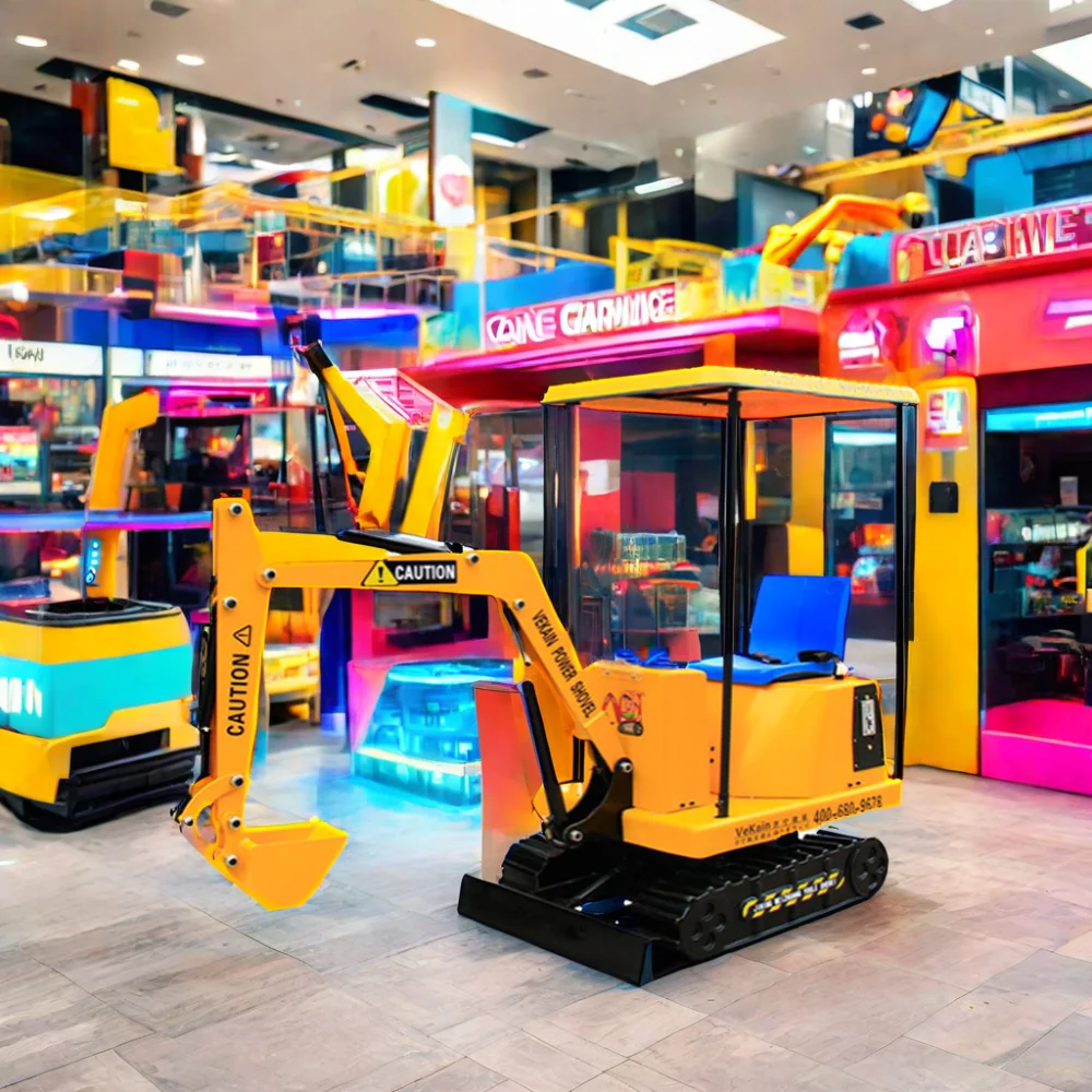 funfair rides kids game motor Coin Operated Children Excavator ride on ...