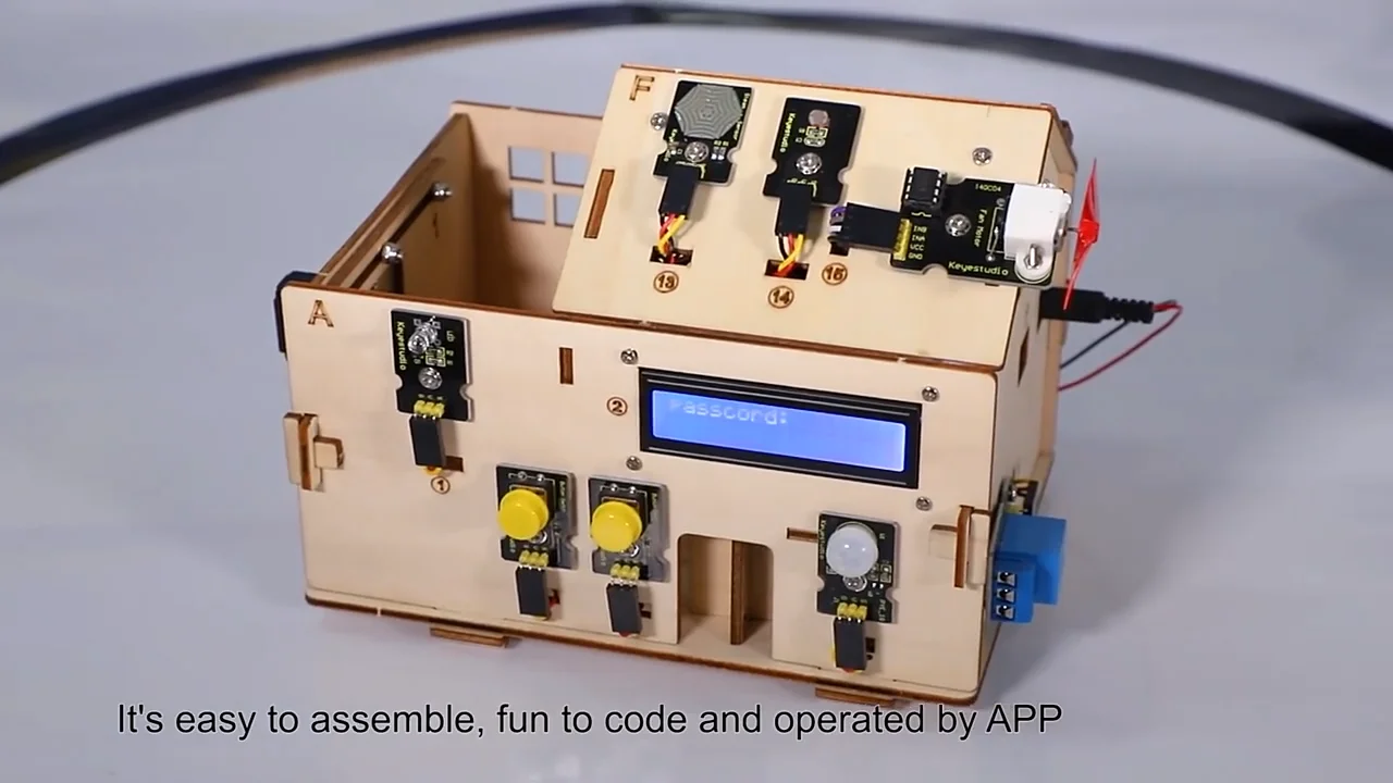 Hot Stem Education Wooden House Diy Electronic Learning Smart Home Kit For T For Arduino - Buy ...
