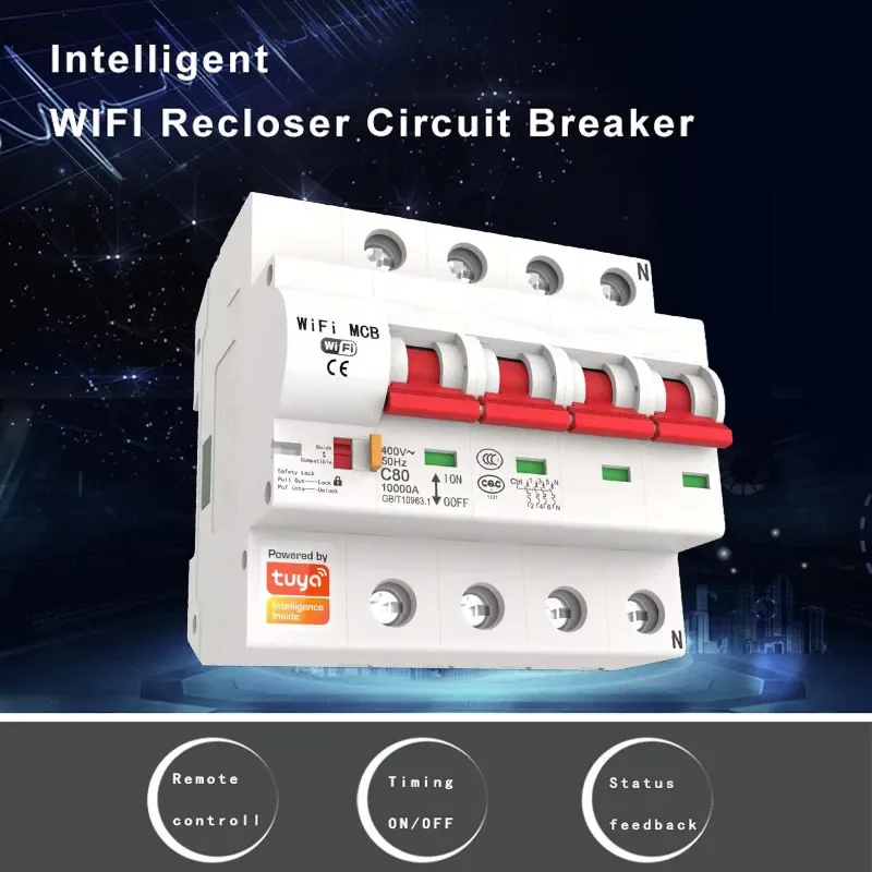 Wifi MCB Smart Breaker Switch with Power Metering Overload Protection ...