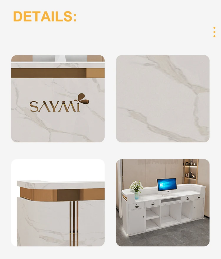 High-end Pink Checkout Counter - Modern Reception Design