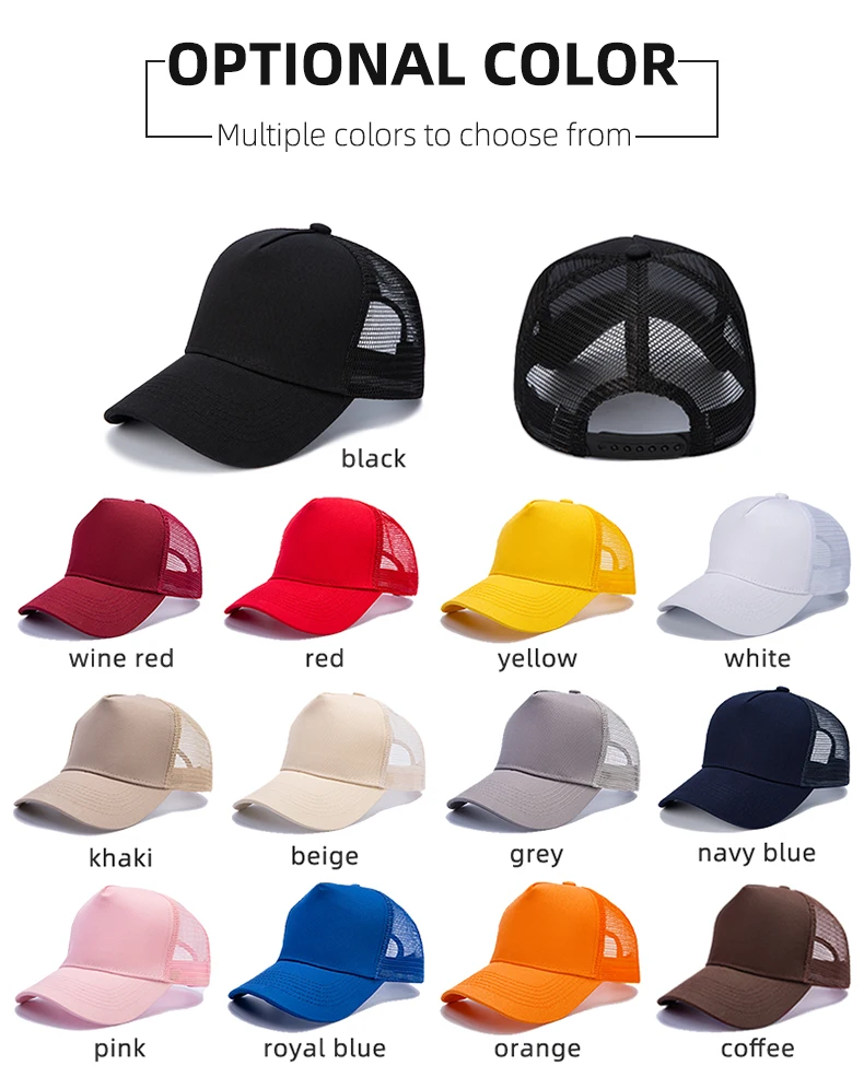 Curved Brim Black Golf/quick Design 5 Panel Structured Trucker Hat Mesh Back Baseball Cap Custom ...