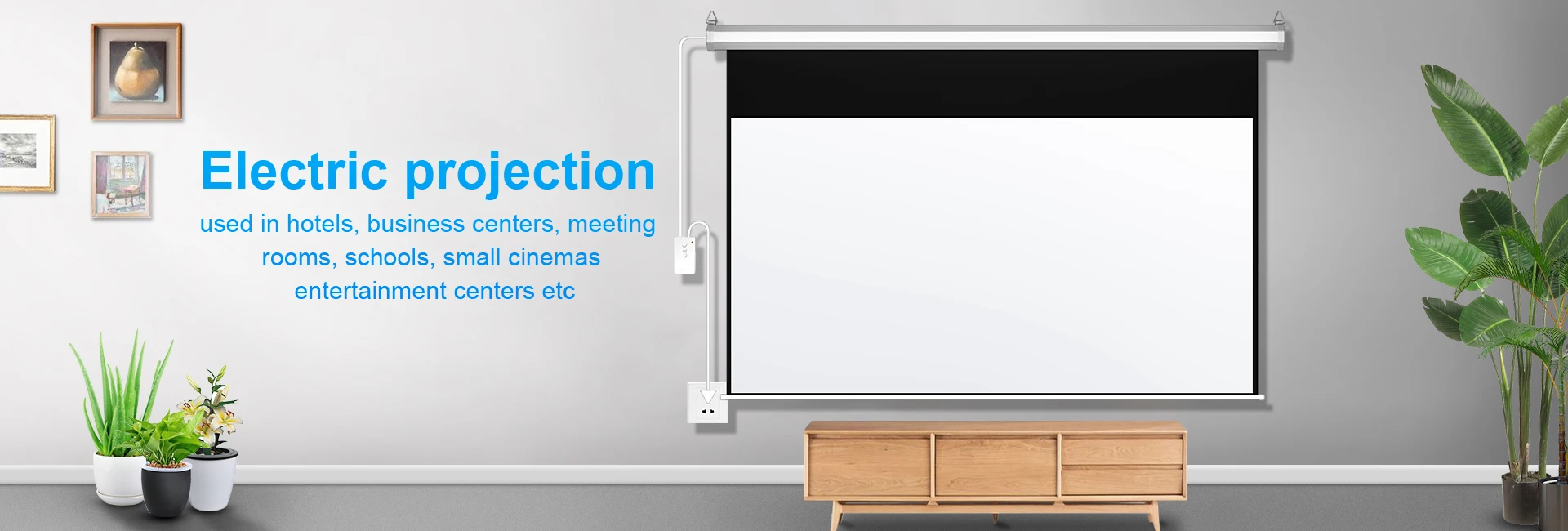 Large Cinema Wall Mount Classroom Ceiling Electric Projector Screen ...