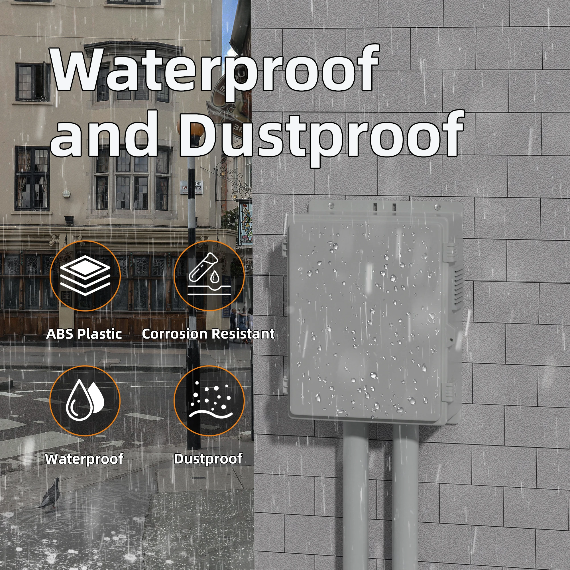 White Outdoor Electrical Box - Waterproof & Vented