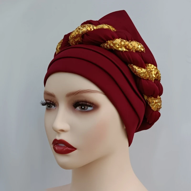 On-time Shipping Braid Muslim Hijab Hat Wholesale Women Hijab Turban ...