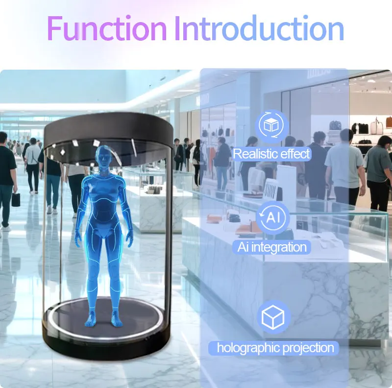 21.5 Inch Plug&Play Ai Interaction Holographic Cabinet Holo Tube 3D ...