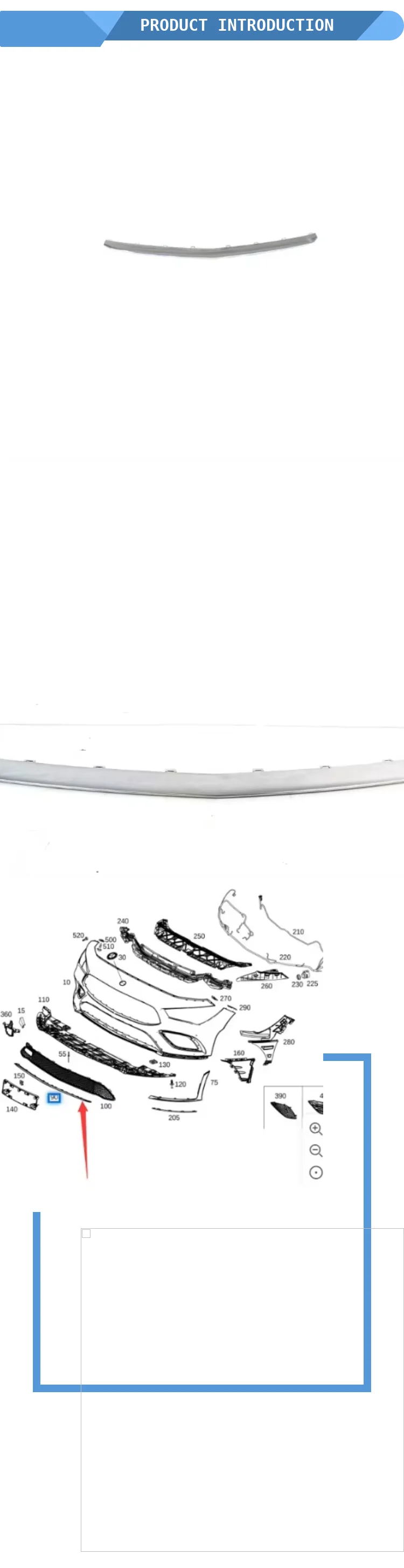 1778854202 for Mercedes Benz CLA C118 a Class W177 Front bar Bright bar ...