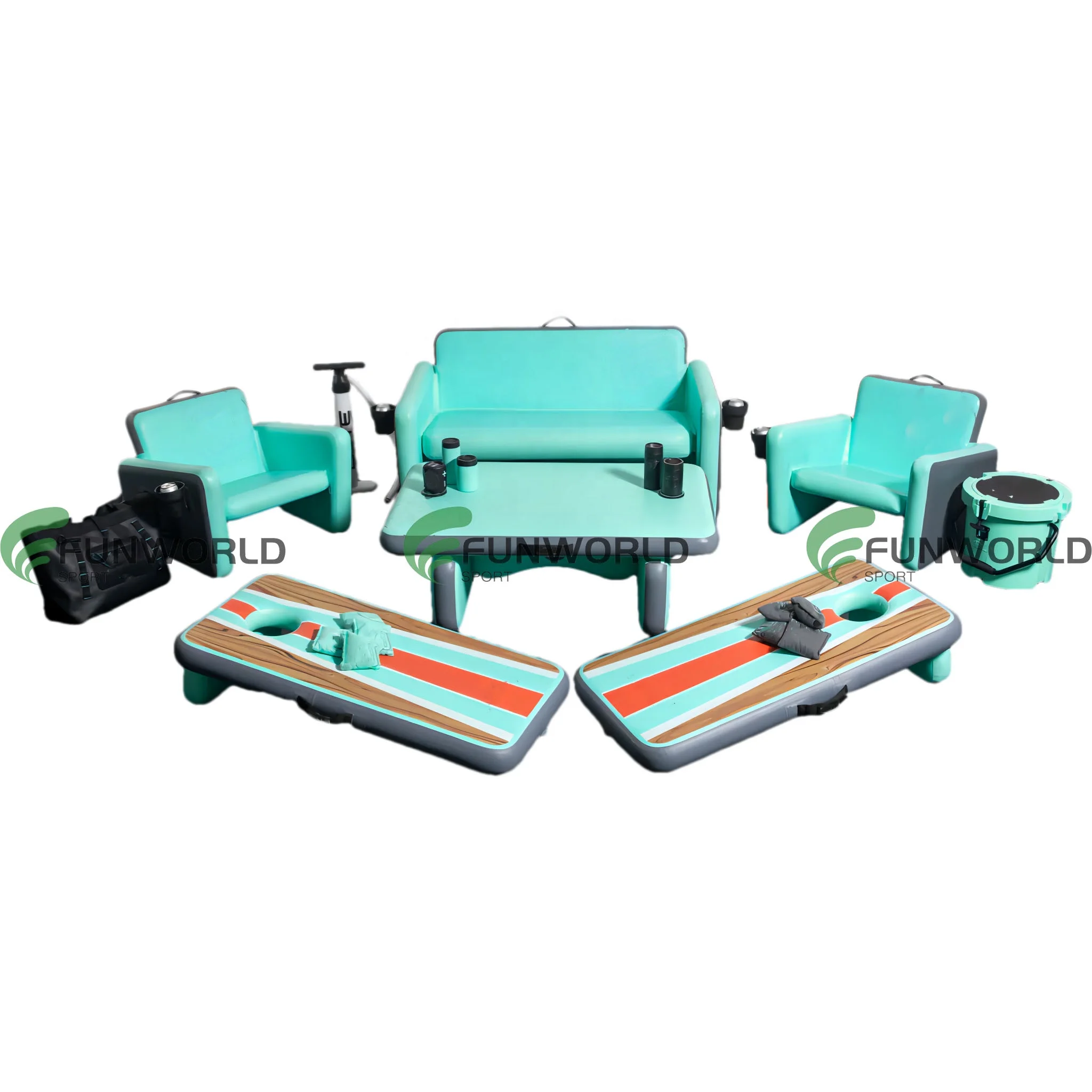 Hot Sales Water Play Inflatable Floating Sun Deck Floating Island ...