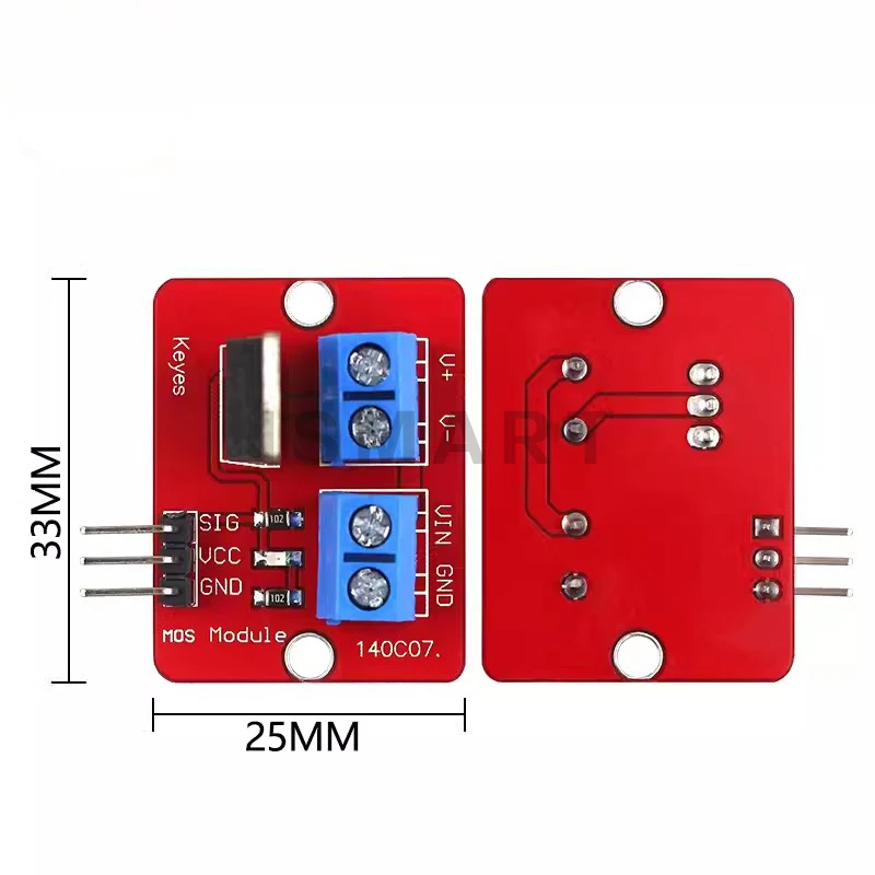 0-24V Top Mosfet Button IRF520 MOS Driver Module for MCU ARM Raspberry ...