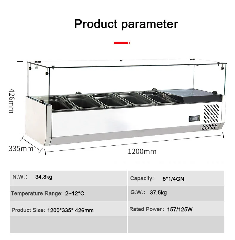 Arriart Sushi Display Case - Efficient Refrigerated Showcase