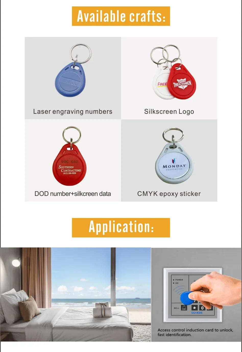 Personalized Intelligent 125KHz RFID Keyfob Circular Rotating LF TK4100 ...