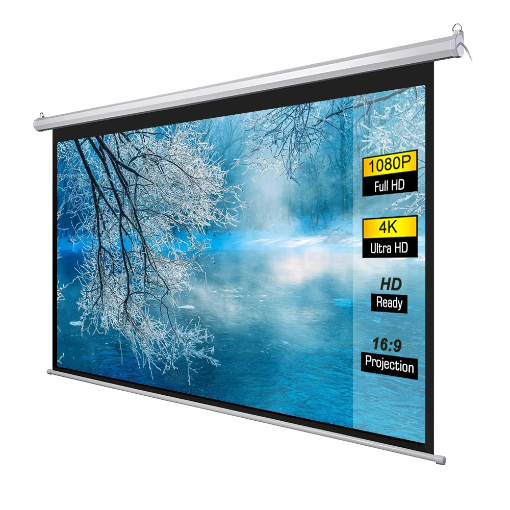Future 100" Wall mounted Motorized projection screens built hidden in ...