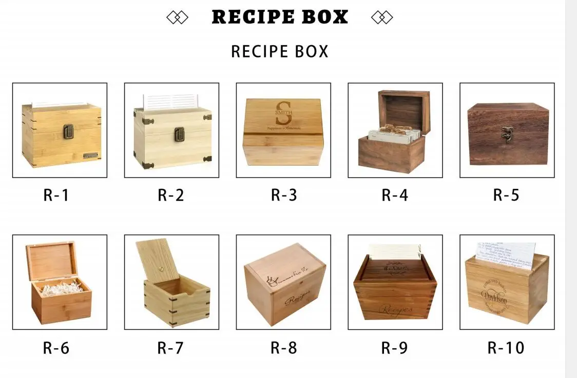 Wholesale Hinged Lid Metal Lock Unfinished Custom Logo Card Slot Bamboo ...