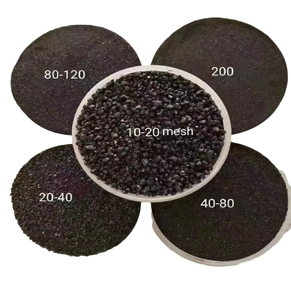 Natural Black Emery Sand Silicon Carbide For Abrasive Paper Essential ...