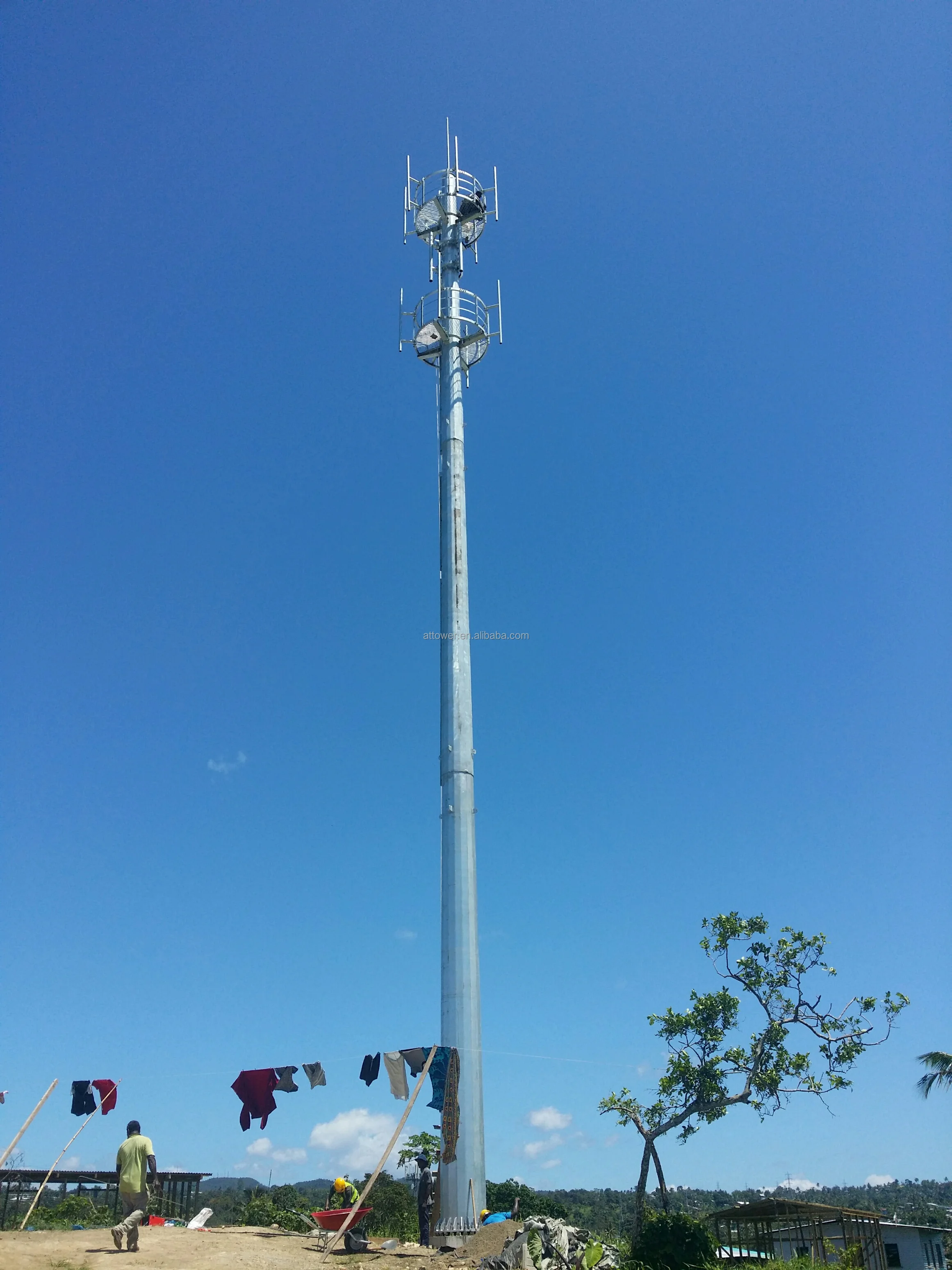 30m Light Duty Communication Monopole Antenna Tower - Buy Monopole ...