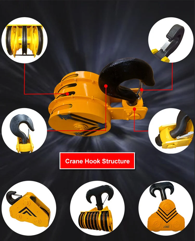 Crane Parts Crane Hoisting Hook Pulley Blocks Crane Hook With Safety ...