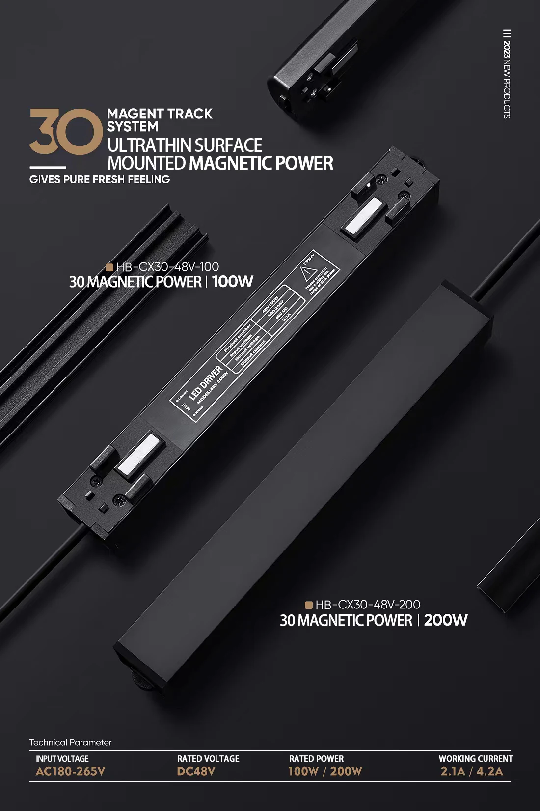 Guangfa 48v 100w Power Supply Track Lamp Transformer Magnetic Track ...