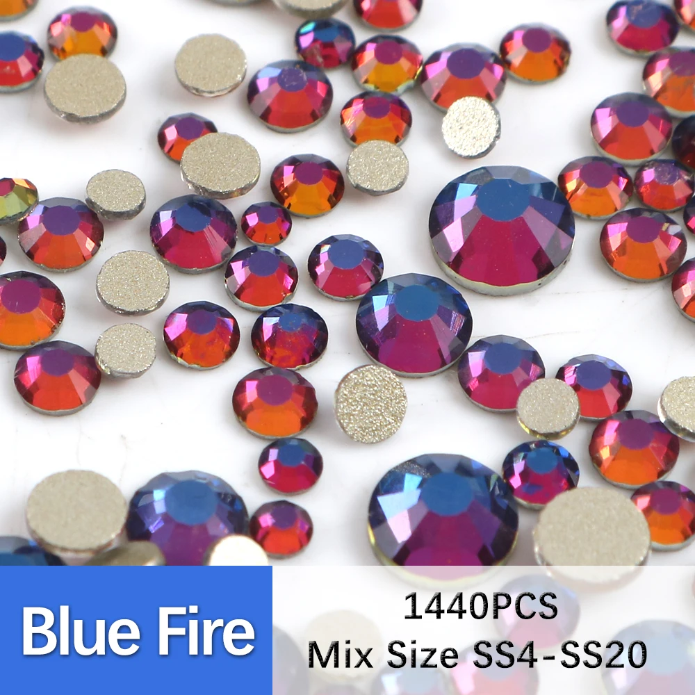 Ss4-ss20 Mix Size Clear Crystal Non Hotfix Gold Flatback Rhinestones ...