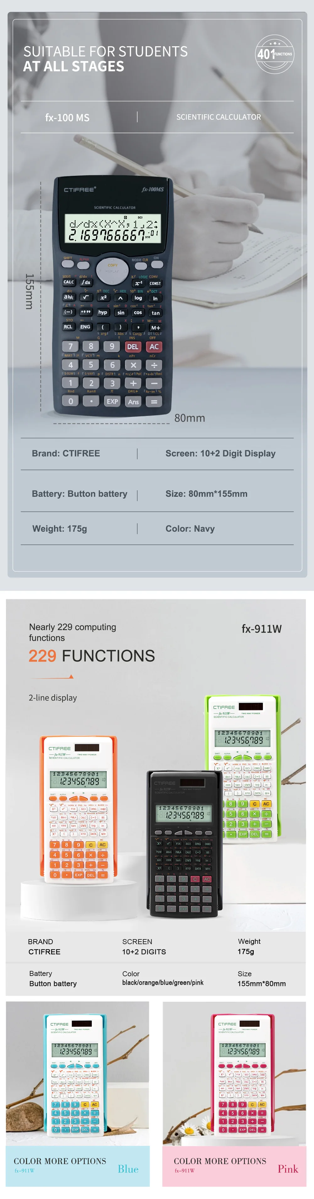 99 Ex Scientific Calculator Fx-911w Simple Calculate Cientifica ...