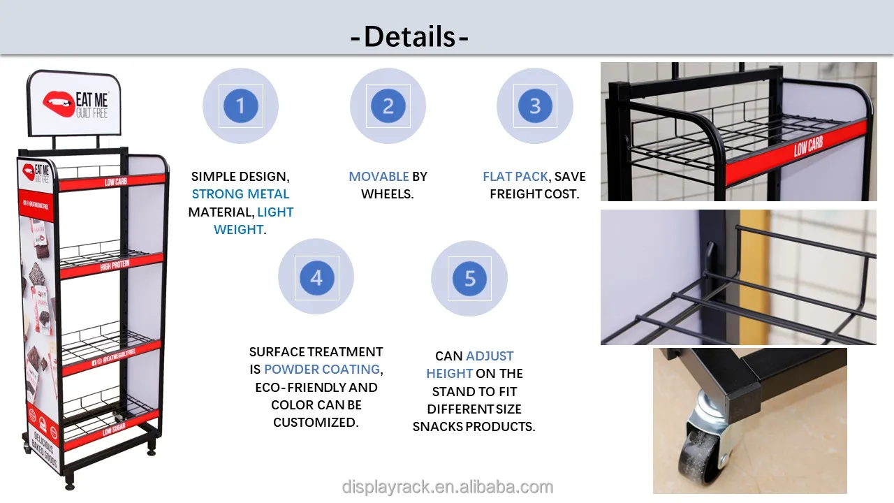 Black Metal Wire Mesh Display Stand - Hot Sale for Supermarkets