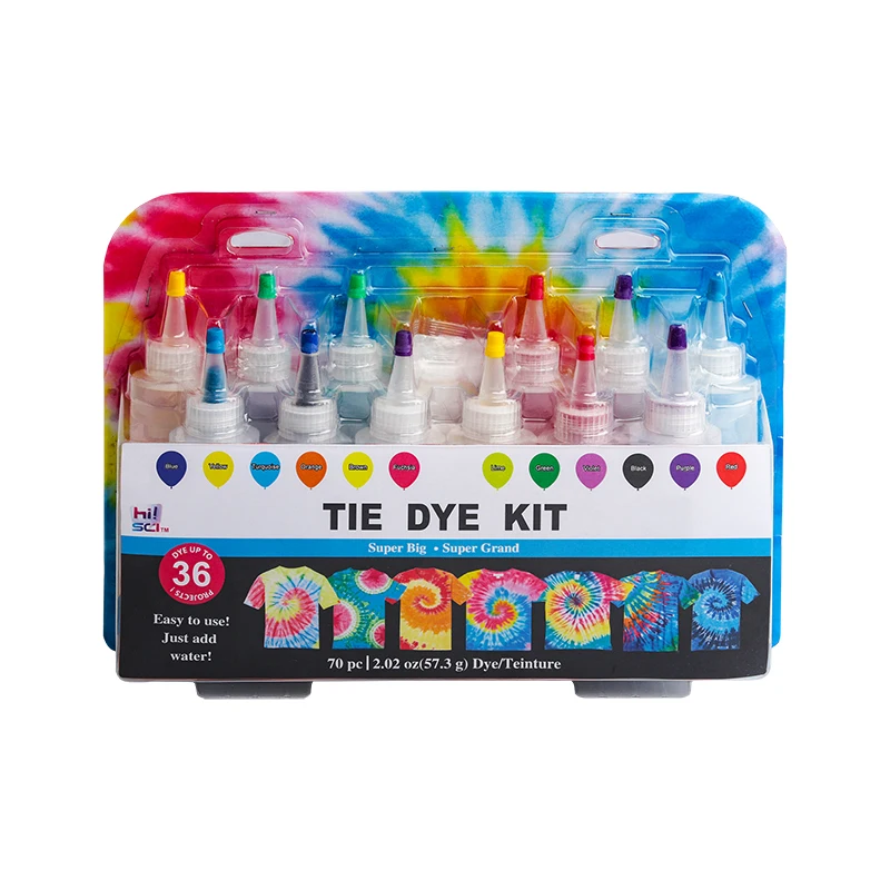 12 Colors Colorful Tie-dye Kits Toy With Storage Box For Craft Arts ...