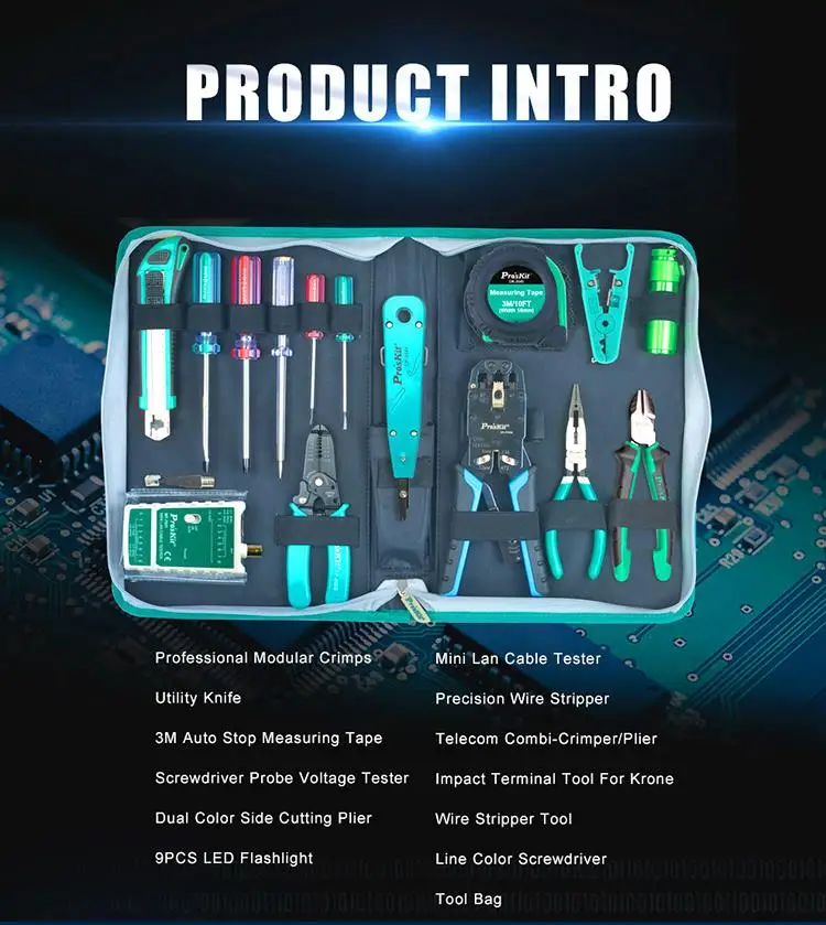 Network Crimping And Wiring Tool Set Proskit Pk-4013 For Basic Network Installation,Maintenance ...