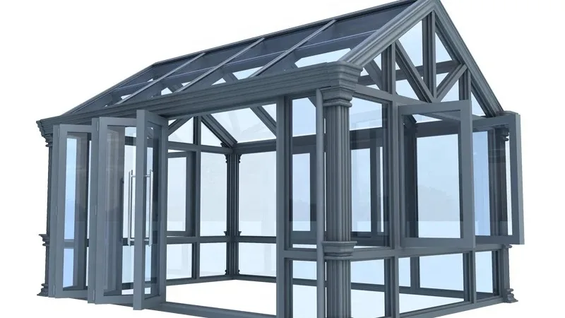 Portable Mini Glass Greenhouse Prefabricated Glass Aluminium Garden ...