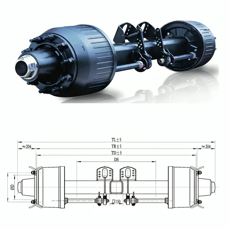 German Type Bpw Trailer Type 14 Ton Axle For Semi Trailer Truck Trailer ...