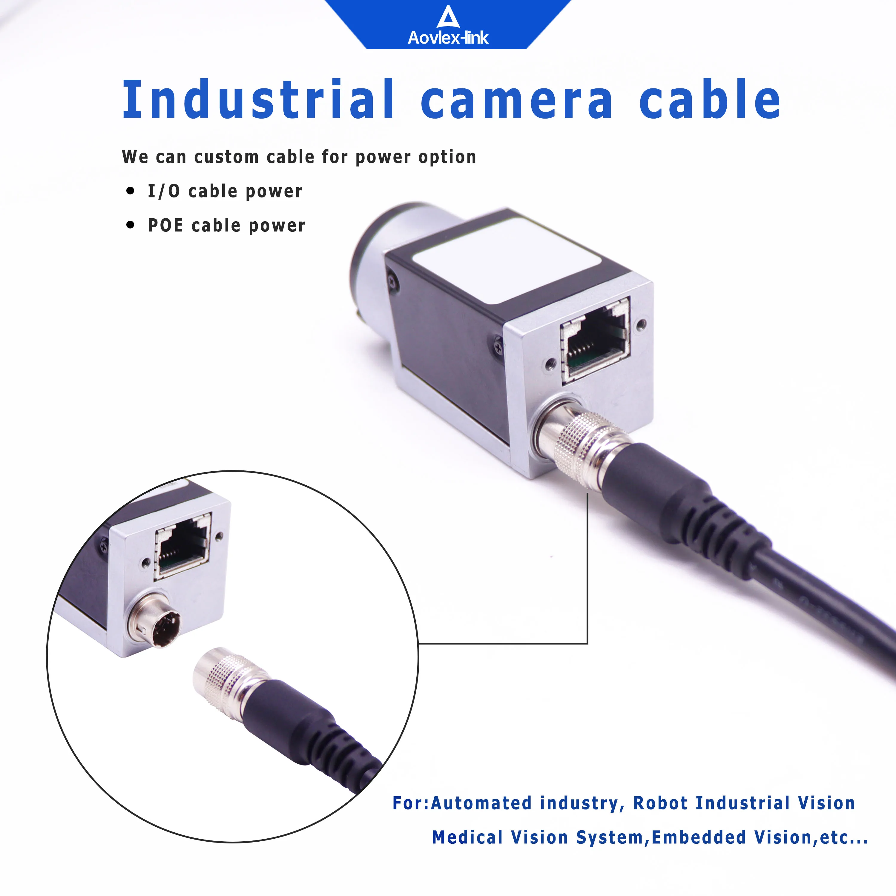 I/o Power Cable Hrs 6pin Plug Female Analog Industrial Camera Cables Machine Vision Cable - Buy ...
