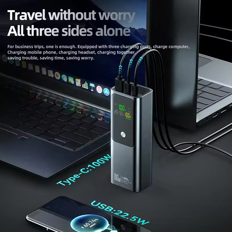 30000mah Powerbank with 100W Fast Charge - Portable & Efficient
