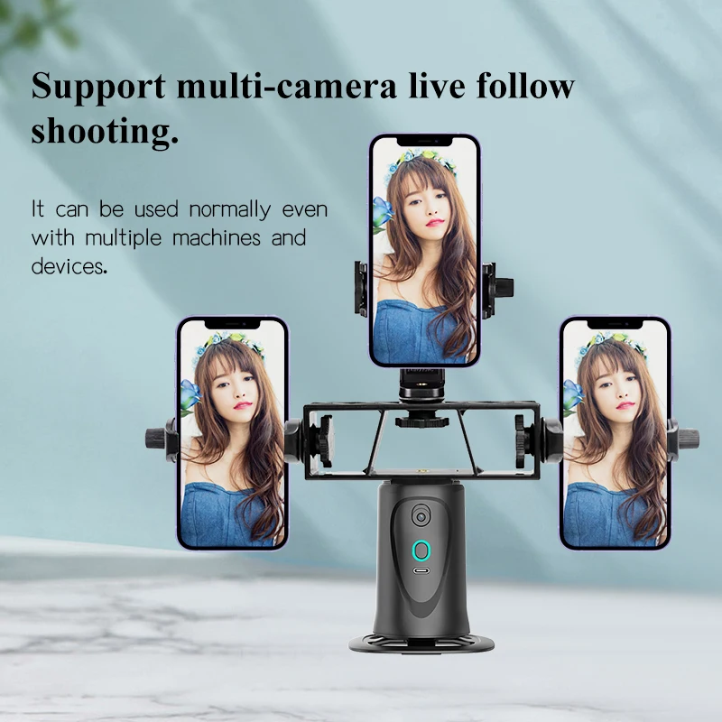 360 Rotation Smart Face Body Tracking Tripod Selfie Mount