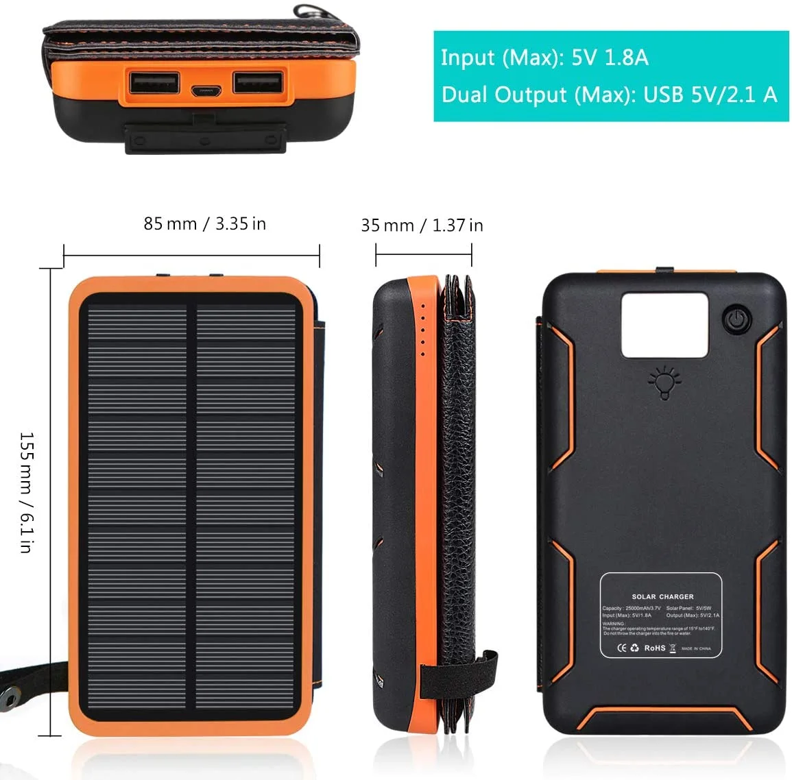 High Quality Camping Hiking 30000mah Solar Power Bank Charger