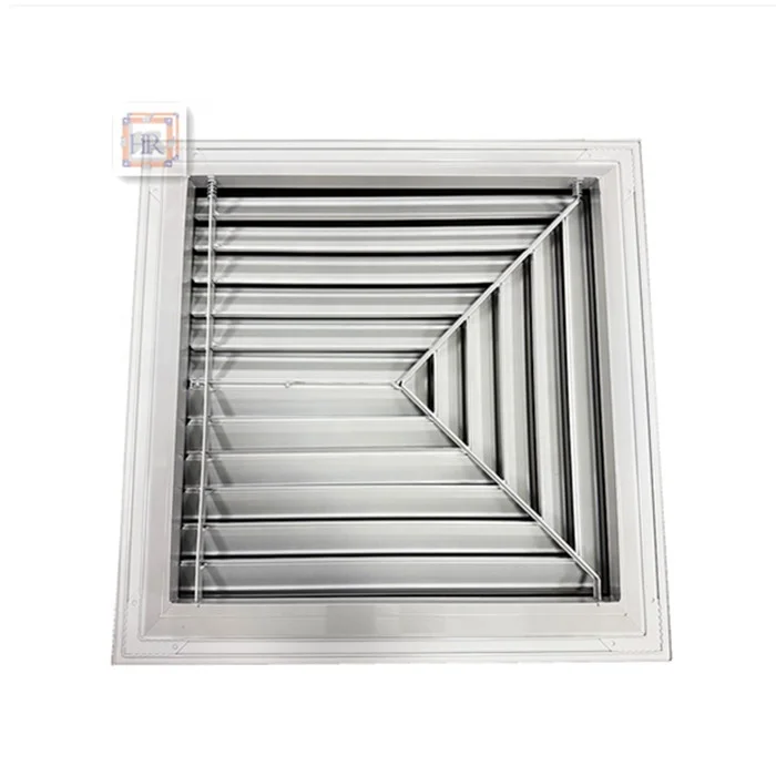 3 Way Square Ceiling Diffuser / Aluminum Linear Slot Air Diffuser Hvac ...