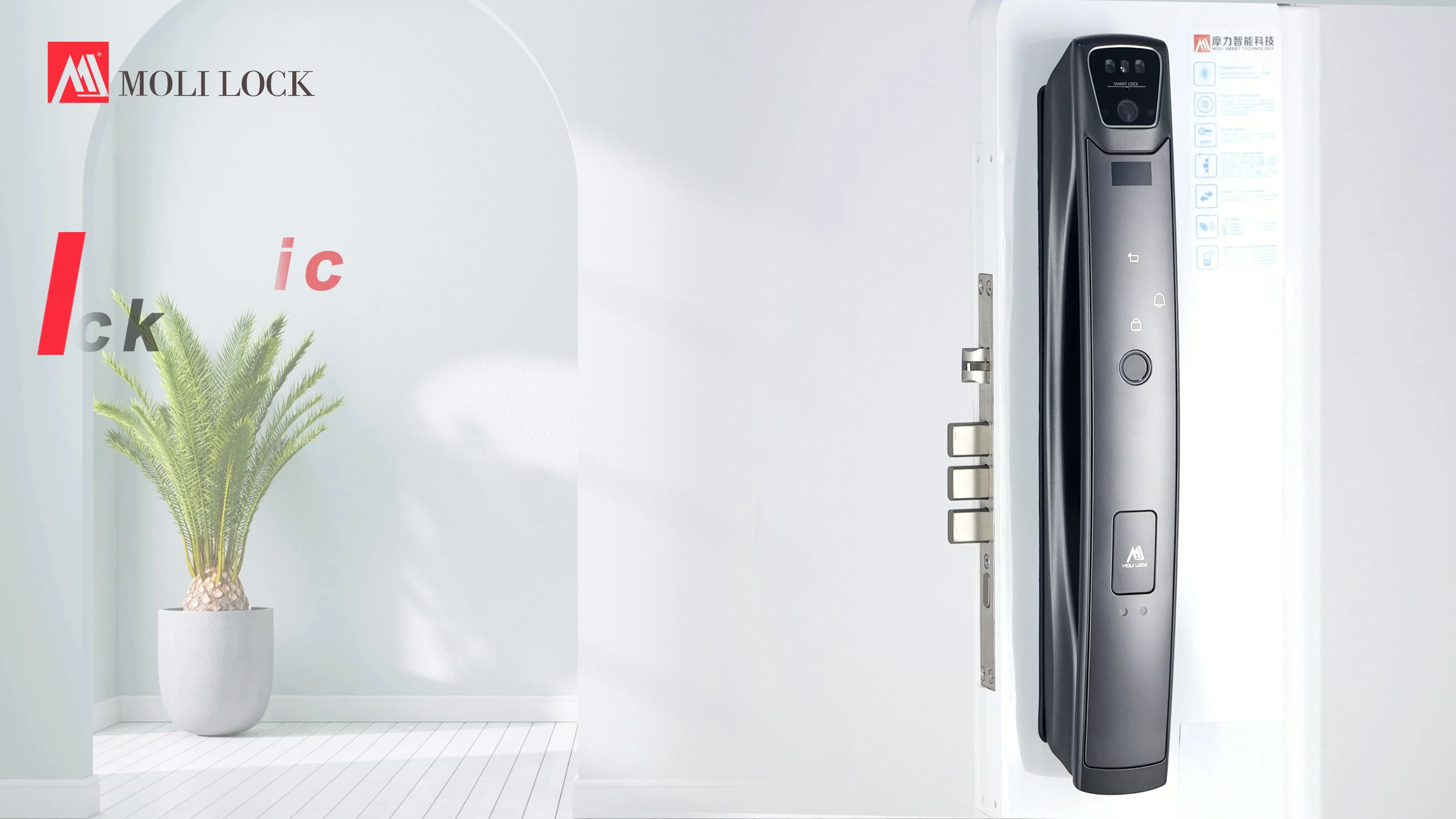 Digital Doorbell Biometric Smart Electronic Door Lock Key Handle Keypad ...