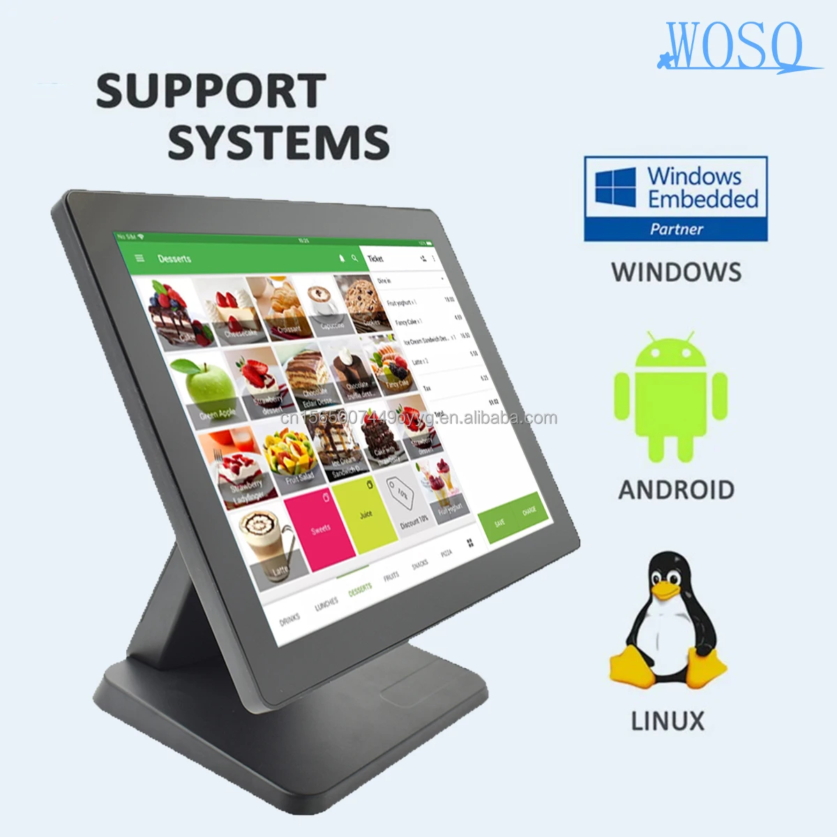 Factory 15 Inch Pos Lcd Tft Touchscreen Full Flat Panel Capacitive Wall Mount Small Touch Screen ...