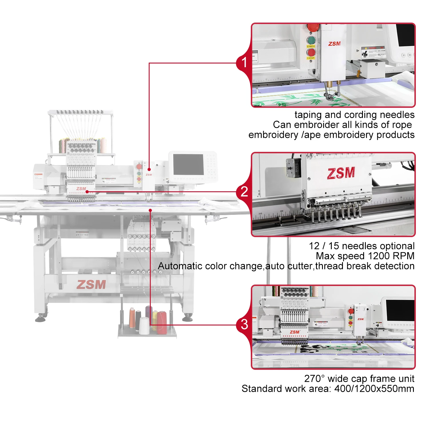 1 Head Chenille Function Embroidery Machine Computerized Chain Mix ...