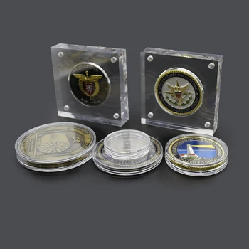 Commemorative Challenge Coin Holder Capsual Display Acrylic Plastic ...