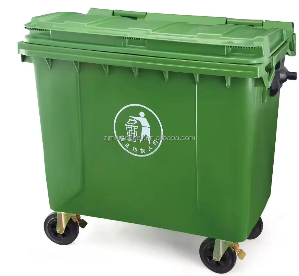 1100l Large Plastic Industrial Dustbin Trash Garbage Waste Bins With ...