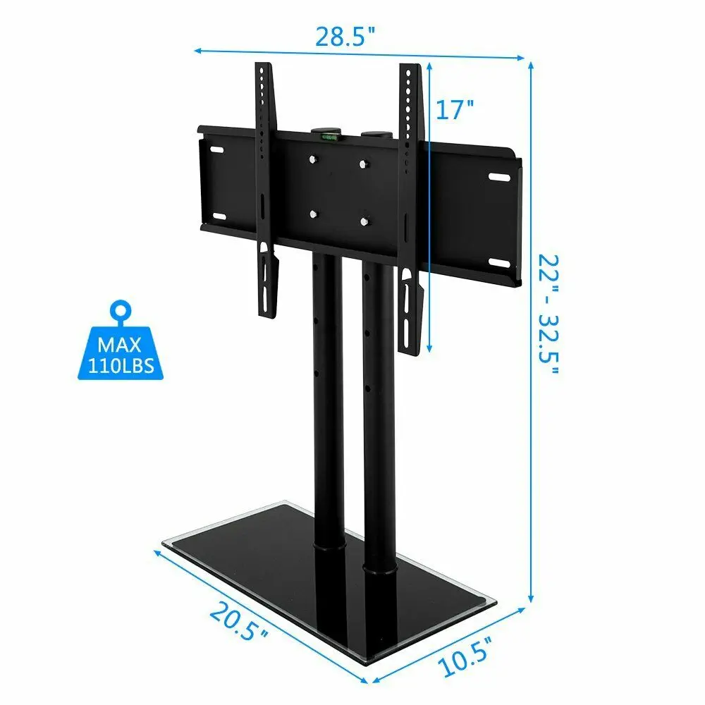Tabletop Tv Stand With Heavy Duty Base For Flat Screens/tv Tempered ...