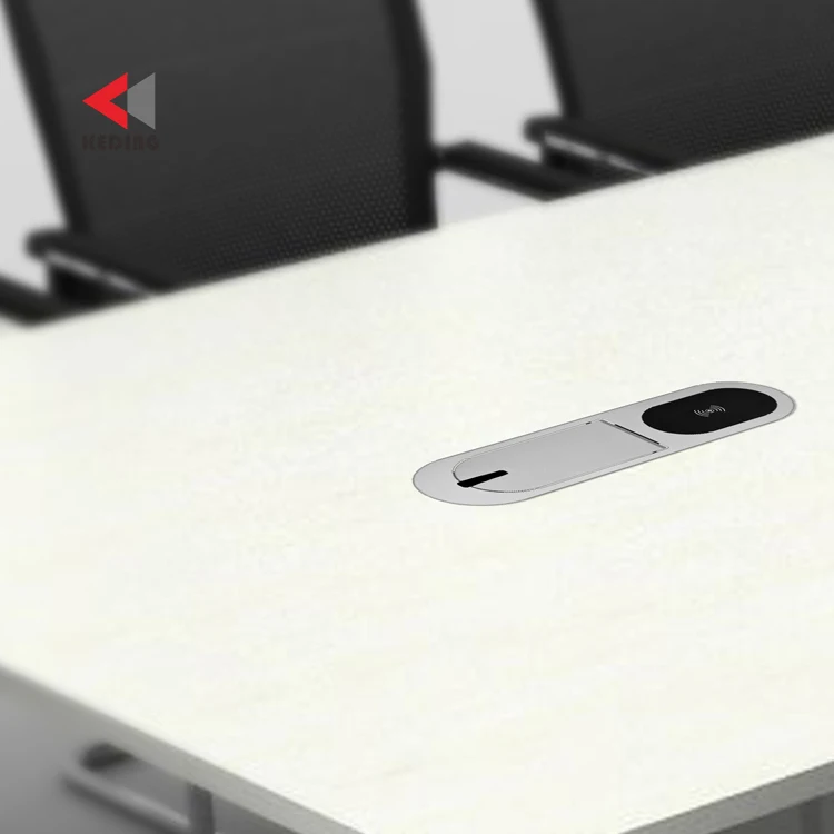 Factory End Popular Modern Office Table Plug Wireless Charger Flap ...