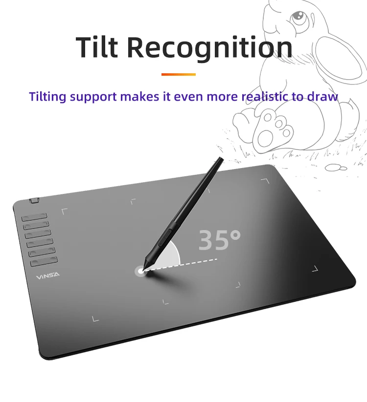 VINSA T1161 Graphic Tablet - High Resolution & Pressure Sensitivity