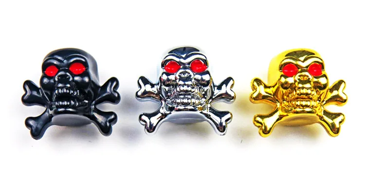 Red Eye Skull Head Tire Valve Stem Cap - Universal Fit