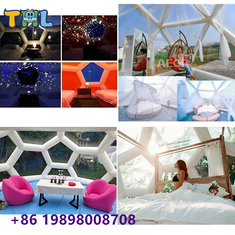 Outdoor Inflatable Geodesic Dome Tent For Stargazing Inflatable ...