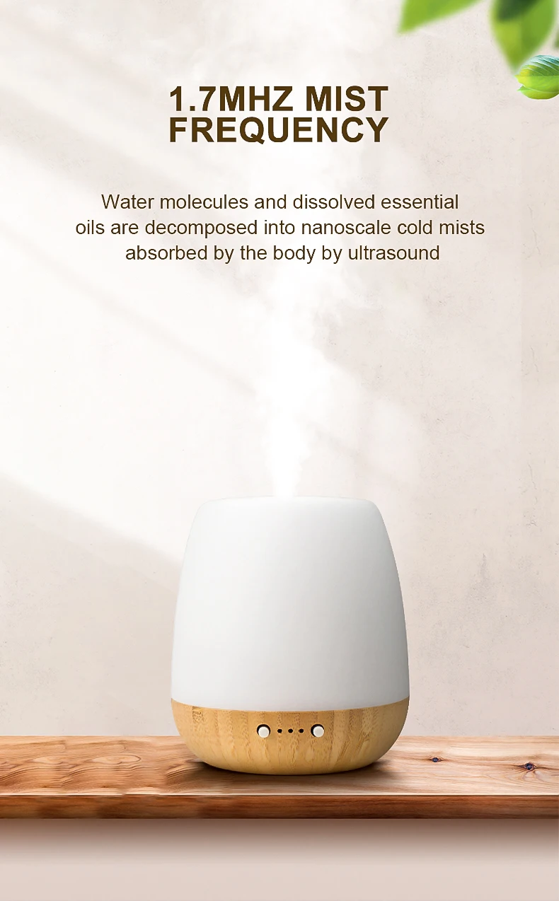 Portable Modern LED Lights Bamboo Ultrasonic Mini Air Humidifier ...